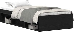 Rám postele bez matrace černý dub 75x190 cm kompozitní dřevo 3329311