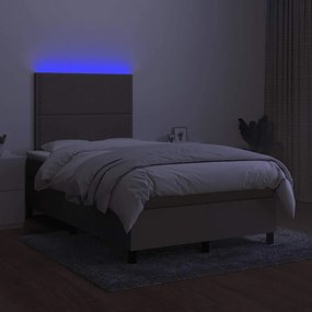 Box spring postel s matrací a LED taupe 120x190 cm textil 3270194