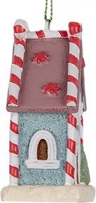 Modrá závěsná dekorace perníková chaloupka Candy - 6*4*8 cm