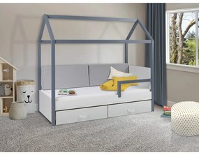 Dětská postel s madlem Fitonia II 90, Barva:: grafit / bílá
