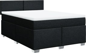 Box spring postel s matrací černá 160x200 cm textil 3285934