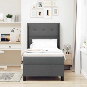 Postel s boxspringem s polštářem Tmavě šedá 200 x 100 cm textil 3341631