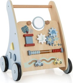 Costway Dřevěné dětské chodítko s multi-aktivitním výukovým centrem Montessori
