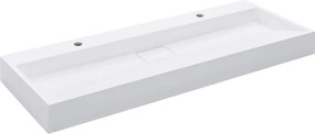 Umyvadlo 120 x 46 x 11 cm minerální/mramorový kompozit bílé 144068