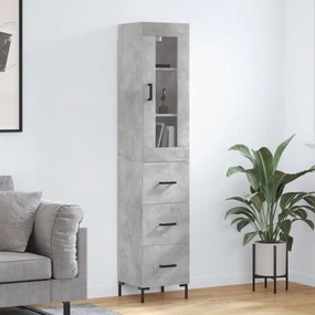 Skříň highboard betonově šedá 34,5x34x180 cm kompozitní dřevo,  3199237