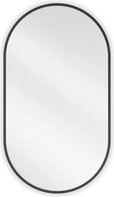 Mexen Loft, oválné koupelnové zrcadlo 80 x 45 cm, barva rámu černá matná, 9851-080-045-000-70