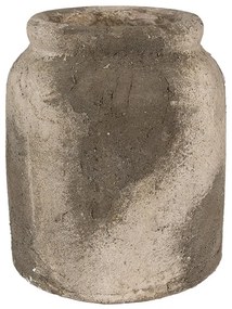 Dekorativní béžovo-šedý antik terakotový květináč Teracci L - Ø 18*20 cm