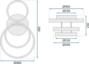 Stropní LED svítidlo G004-C zlaté