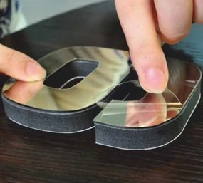 Nástěnné hodiny zrcadlo HOPARTI 3D DIY Hodiny jako obraz Moderní nalepovací nástěnné hodiny | 3D hodiny 12SZ041 HEU+