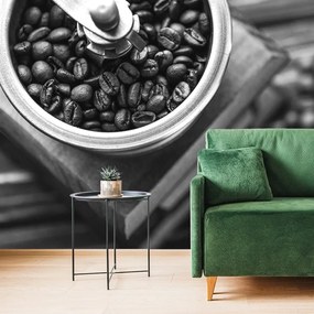 Samolepící fototapeta černobílý vintage mlýnek na kávu - 150x100 cm