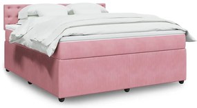 Box spring postel s matrací růžová 180x200 cm samet 3290123