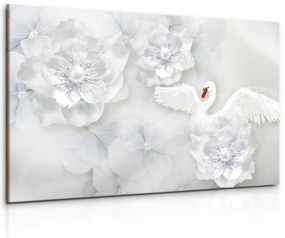 Malvis ® Obraz Labutí květinový ráj Velikost: 150x100 cm