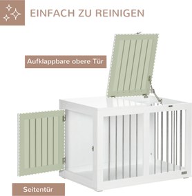 PawHut klec pro psy Klec pro střední psy 80 x 50 x 56,5 cm s dvířky a transportní funkcí v bílé barvě | Aosom.de
