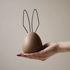 DBKD Velikonoční dekorace Hare Nougat 18 cm, hnědá barva, kov, keramika