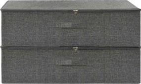 Úložné boxy 2 ks textil 70 x 40 x 18 cm antracitové 332904