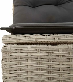 Zahradní sofa s polštářem Světle šedá polyratan 3394481