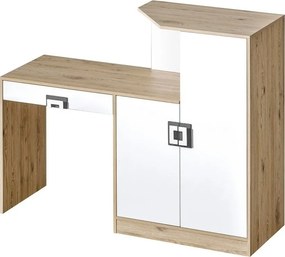 Casarredo - Komfort nábytek Dětský psací stůl NIKO 11 s komodou, dub jasný/bílá/popel