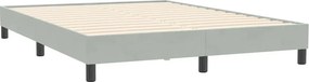 Box spring postel s matrací a LED světle šedá 160x210 cm samet 3316695