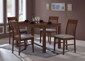 Jídelní set - stůl VAŠEK a 4 židle VIOLA (ilustrační foto), látka BZ4, ořech