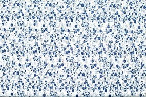 Povlak váleček VĚTVIČKY modro-bílé Povlak na váleček krep s krajkou