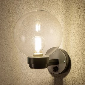 BRILAGI - Venkovní nást. svítidlo se senz. HARBOR 1xE27/40W/230V IP33 antr./čirá