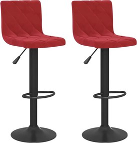 Barové židle 2 ks vínové samet 333737