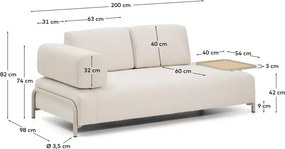 Béžová žinylková modulární pohovka 220 cm Compo – Kave Home