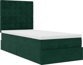 Osmanský rám postele s matracemi tmavě šedá 90x190cm samet 3313586