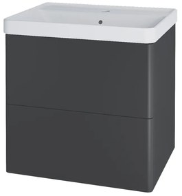 Mereo Mereo, Siena, koupelnová skříňka s keramickym umyvadlem 61 cm, bílá, antracit, černá, CN430