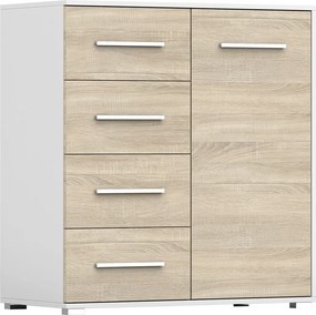 IDZ Komoda FRIDA MINI 1D4S 01, 90 cm Dub Sonoma / Bílá