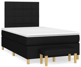 Box spring postel s matrací černá 120x190 cm textil 3270406