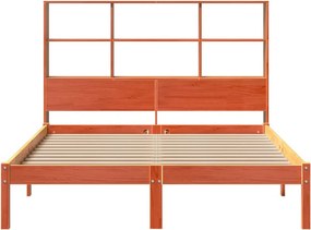 Postel s knihovnou bez matrace 140 x 190 cm masivní borovice 3321601