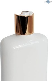 Dávkovač na mýdlo 250 ml bílý s bílo-zlatým DISC TOP LIMA