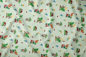 Bavlněné povlečení 160x200 berušky zelené dětské povlečení na zip 3807 C KARO Dreamland
