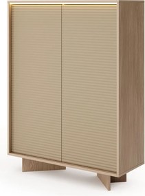 Vysoká komoda Semi A LED cappuccino bolivar přírodní