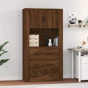 vidaXL Skříň highboard hnědý dub kompozitní dřevo