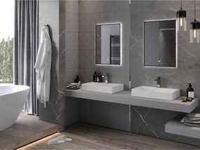 Mexen Erma koupelnové zrcadlo s podsvícením 50 x 70 cm, LED 6000K, proti zamlžování, černý rám - 9814-050-070-611-70