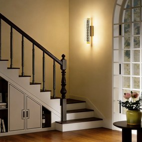 HOMCOM Nástěnné svítidlo vnitřní nástěnné svítidlo s LED světlem, design mřížky, stmívatelné noční svítidlo kovové, černé