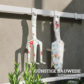 Sada zahradního nářadí 3 kusy kovového zahradního nářadí s lopatkou na květiny ruční hrábě zahradní nůžky