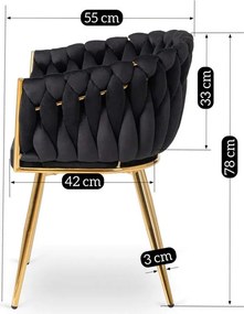 Jídelní židle Keva Velvet, černá
