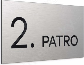 ACCEPT Označení podlaží "2. PATRO" - stříbrná tabulka - černý popis