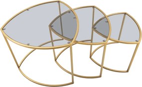Sada odkládacích stolků Fabienne 60 cm zlatá