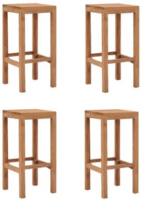 vidaXL Barové stoličky 4 ks masivní teakové dřevo