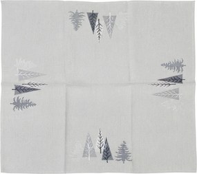 Vánoční ubrus SILVER FOREST 85x85 cm, světle šedý