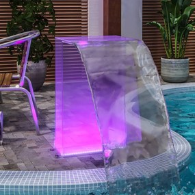 vidaXL Bazénová fontána s RGB LED osvětlením a konektory akryl 51 cm