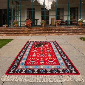 Vlněný Kilim XII - Kytky v květináči