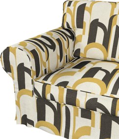 Potah na pohovku IKEA Ektorp 2-místná s lenoškou barva vícebarevná látka pletený vzor, vzorované
