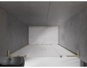 Mexen Velar L Duo, posuvné sprchové dveře do otvoru 160 cm, 8mm sklo námraza, zlatá lesklá, 871-160-003-32-50