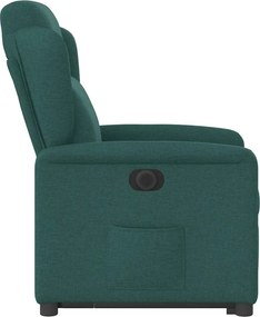 Elektrické zvedací polohovací křeslo tmavě zelené textil 3303160