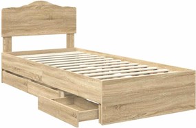 Rám postele se zásuvkou Sonoma dub 75 x 190 cm Inženýrské dřevo 3413056